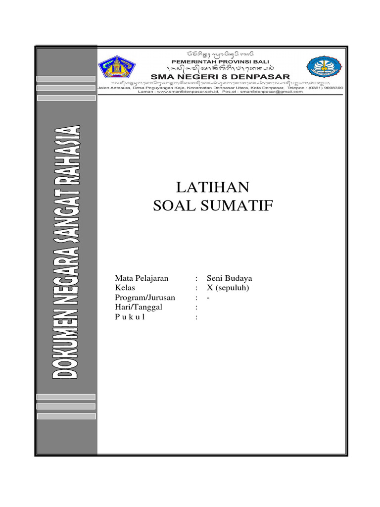 Latihan Soal Sumatif Akhir Tahun (Sat) 2024 | PDF | Ilmu Sosial