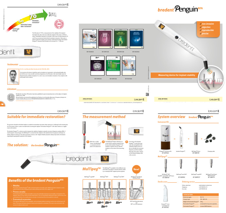 Bredent PenguinRFA - Measuring Device For Implant Stability | PDF | Dental Implant | Clinical ...
