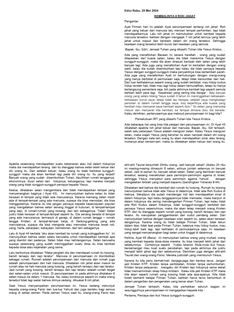 Edisi Rabu, 29 Mei 2024 Ke Mbal I Ny A 8 Ro H J Ah at | PDF