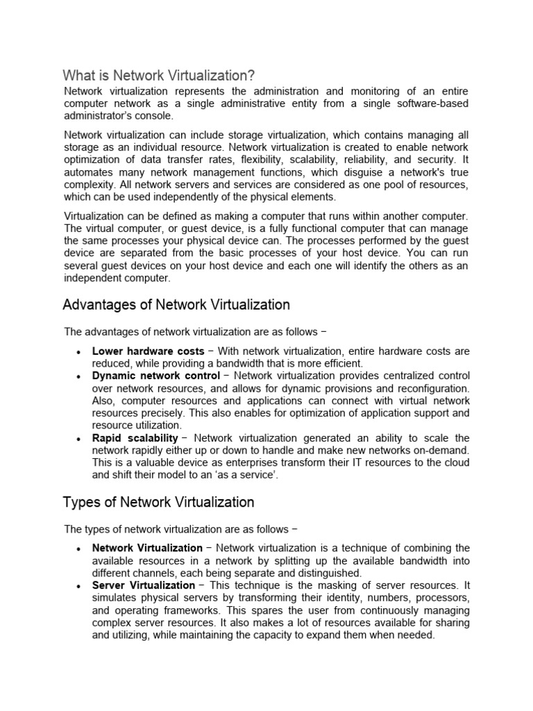 What Is Network Virtualization | PDF | Computer Network | Internet ... What Is Network Virtualization | PDF | Computer Network | Internet ...