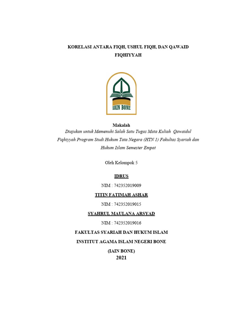 KLP 5 Qawaidul Fiqhiyyah | PDF KLP 5 Qawaidul Fiqhiyyah | PDF