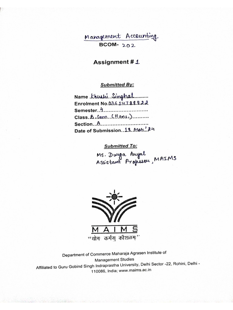 MA Assignment-01 | PDF