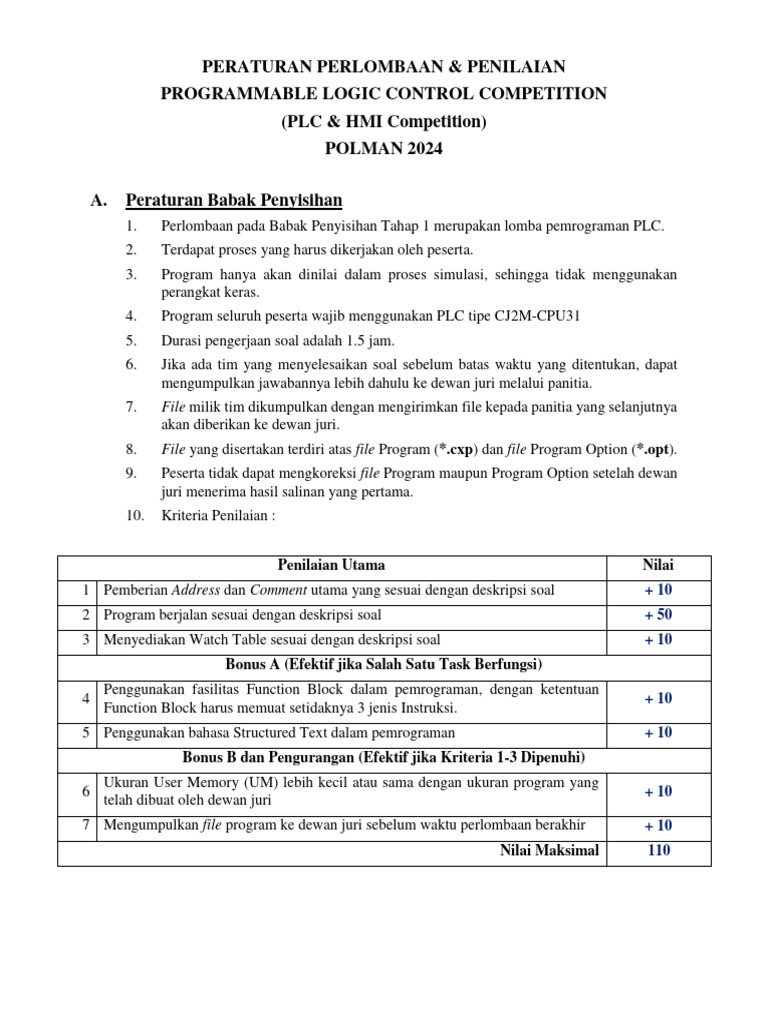 (Polman) - Penilaian Perlombaan Penyisihan | PDF