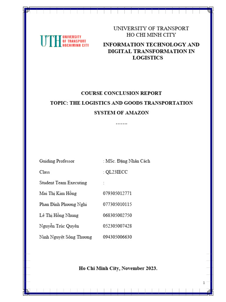 Course Conclusion Report | PDF | Warehouse | Logistics