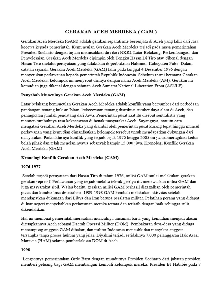 Gerakan Aceh Merdeka | PDF