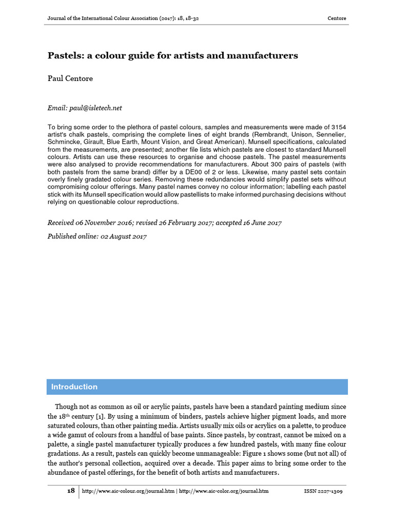 Pastels A Colour Guide For Artists and Manufacturers | PDF | Hue ...