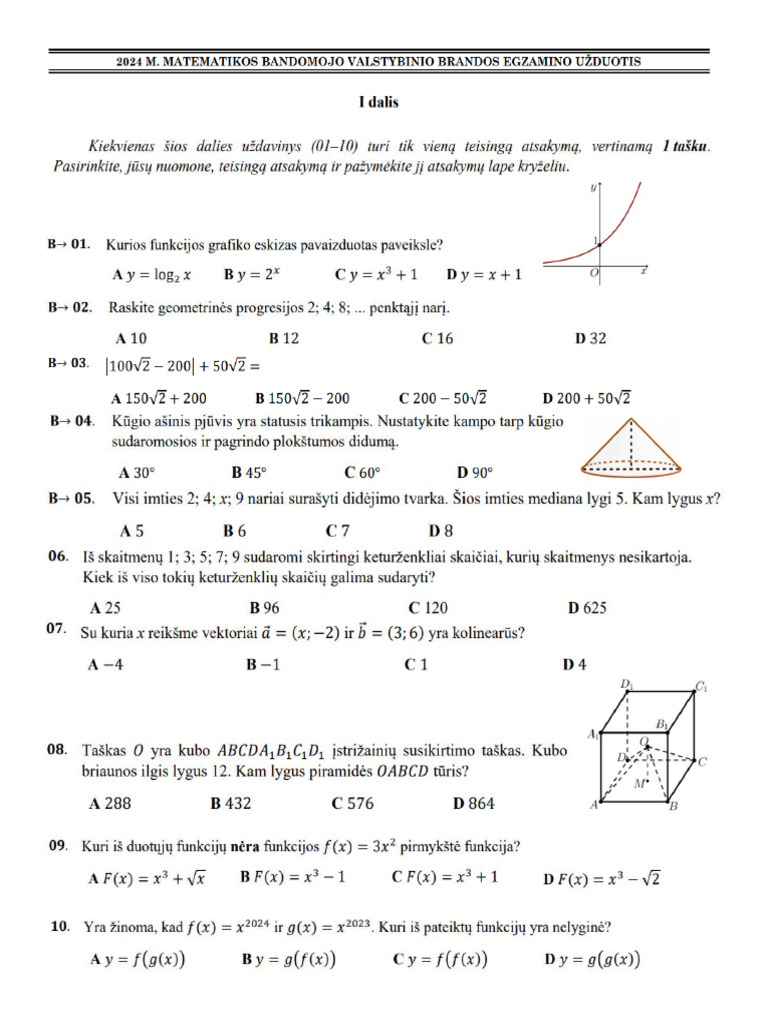 Vbe 2024 Matematika | PDF
