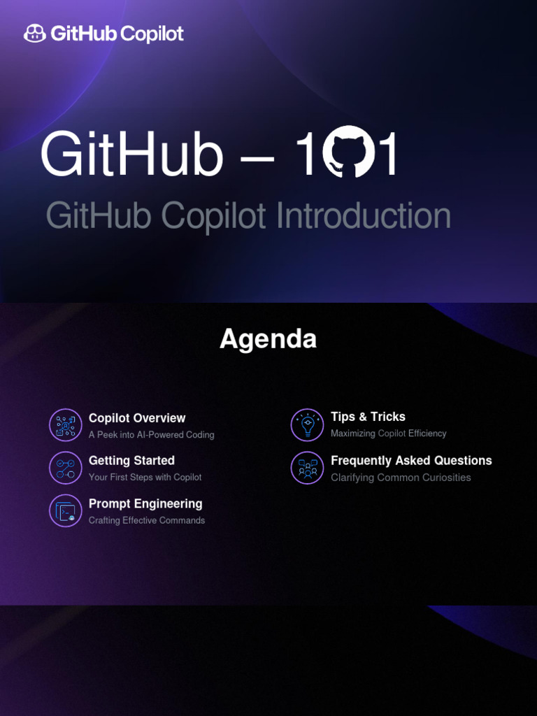 GitHub 101- Copilot Intro | PDF | Artificial Intelligence | Intelligence (AI) & Semantics
