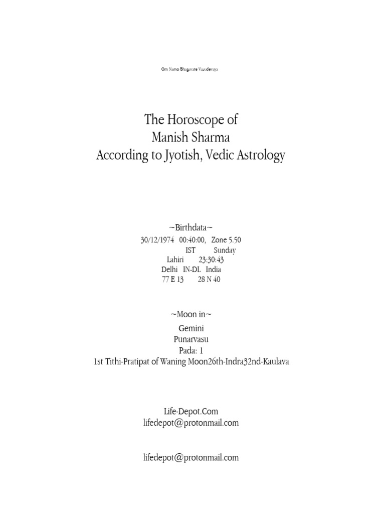 Vedic Astrology Chart Pdf Planets In Astrology New Age Practices