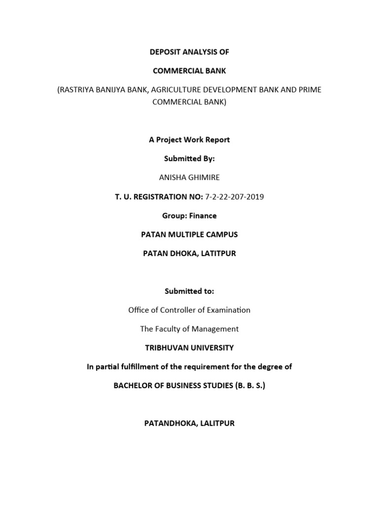 DEPOSIT ANALYSIS OF | Download Free PDF | Interest | Banks