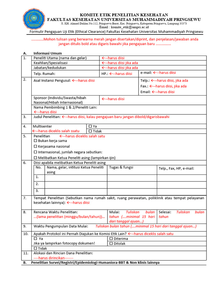 Formulir Uji Etik | PDF