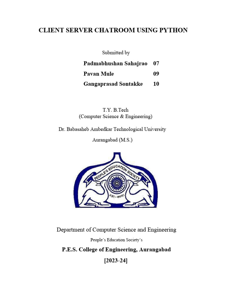 Client Server Chatroom Using Python 2.0 | PDF | Instant Messaging | Client–Server Model