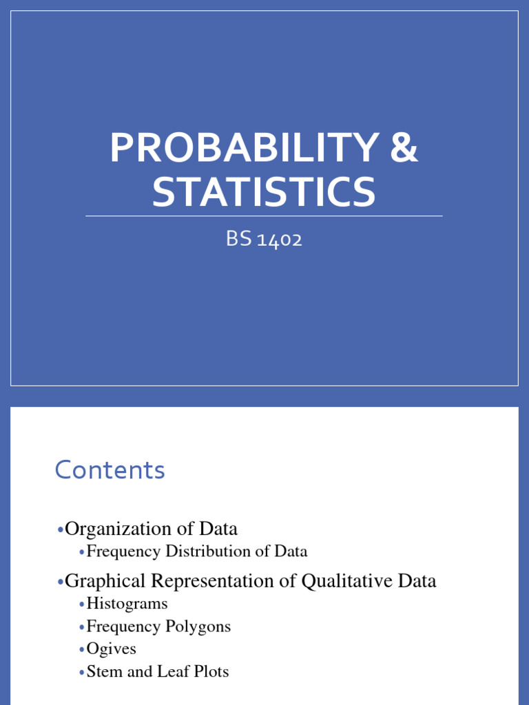 Probability Statistics Lecture 2 | PDF | Histogram | Categorical Variable