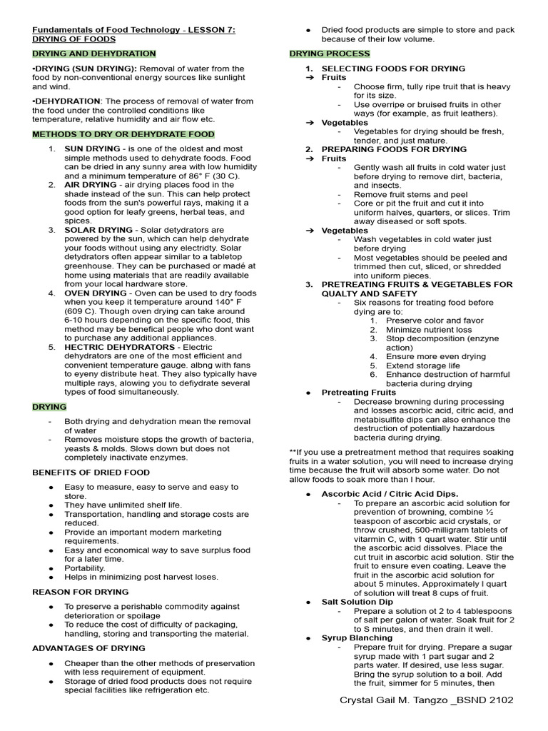 FoodTech Lesson7 | PDF | Vegetables | Jerky