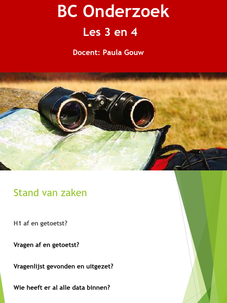 BC Onderzoek Les Methode Van Onderzoek H3 | PDF