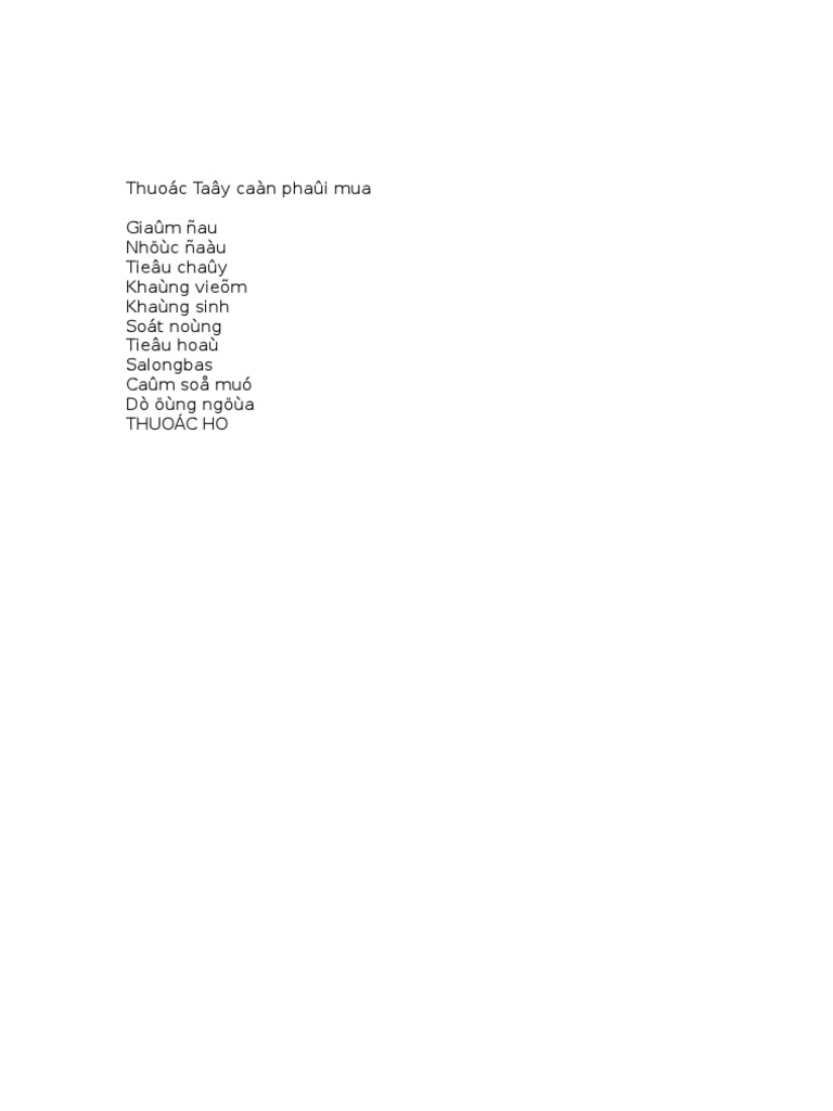 Thuoc Tay Can Phai Mua | PDF