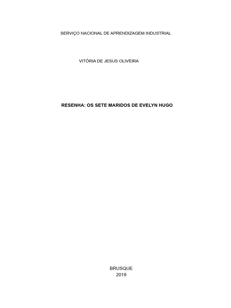Resenha de "Os Sete Maridos de Evelyn Hugo" | PDF | Amor
