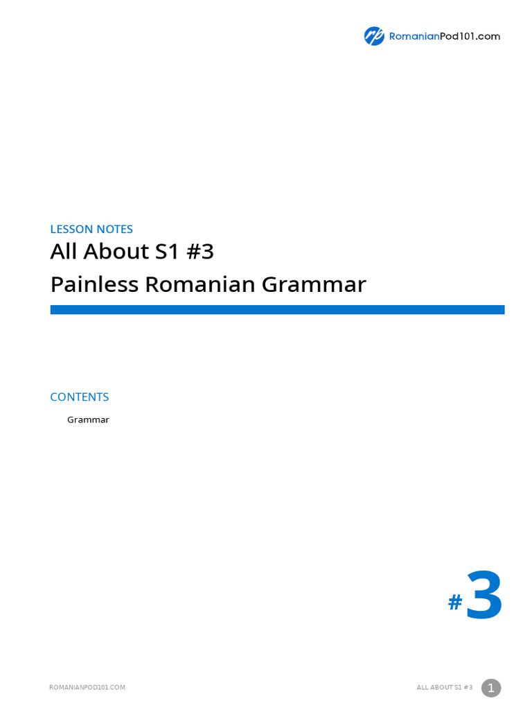 Romanian Grammar Basics Explained | PDF | Grammatical Gender | Noun