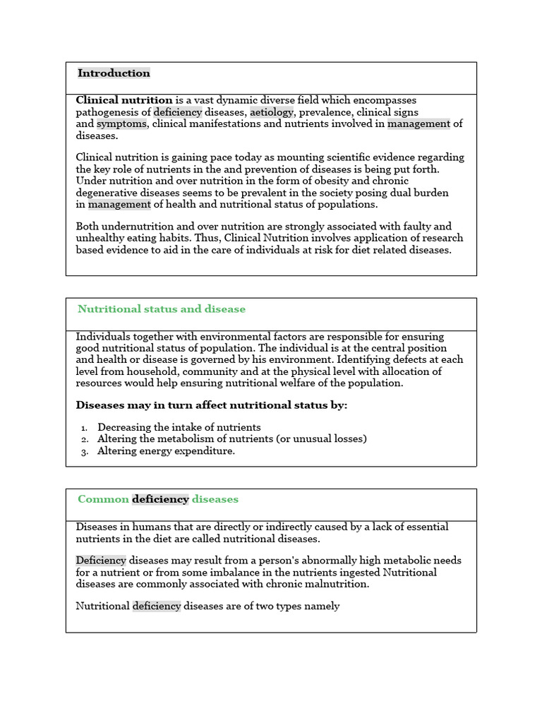Clinical Notes | PDF | Nutrients | Nutrition