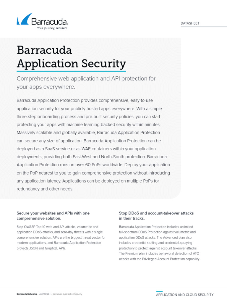 Barracuda_Application_Protection_Datasheet_(American_English) | PDF | Denial Of Service Attack ...