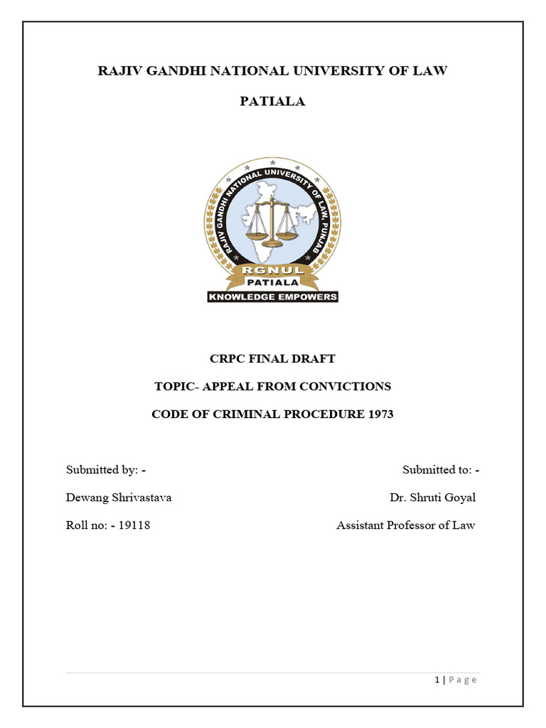 CRPC Project | PDF | Appeal | Appellate Court