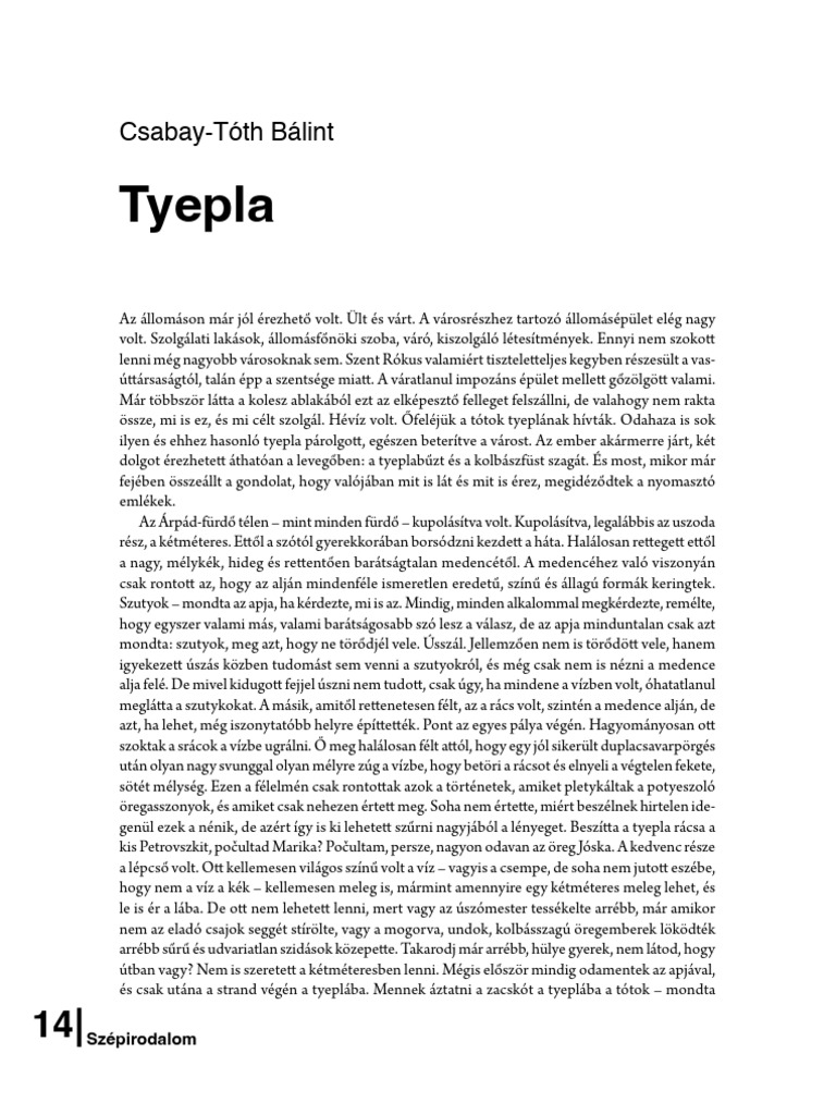 Csabay-Tóth Bálint: Tyepla | PDF
