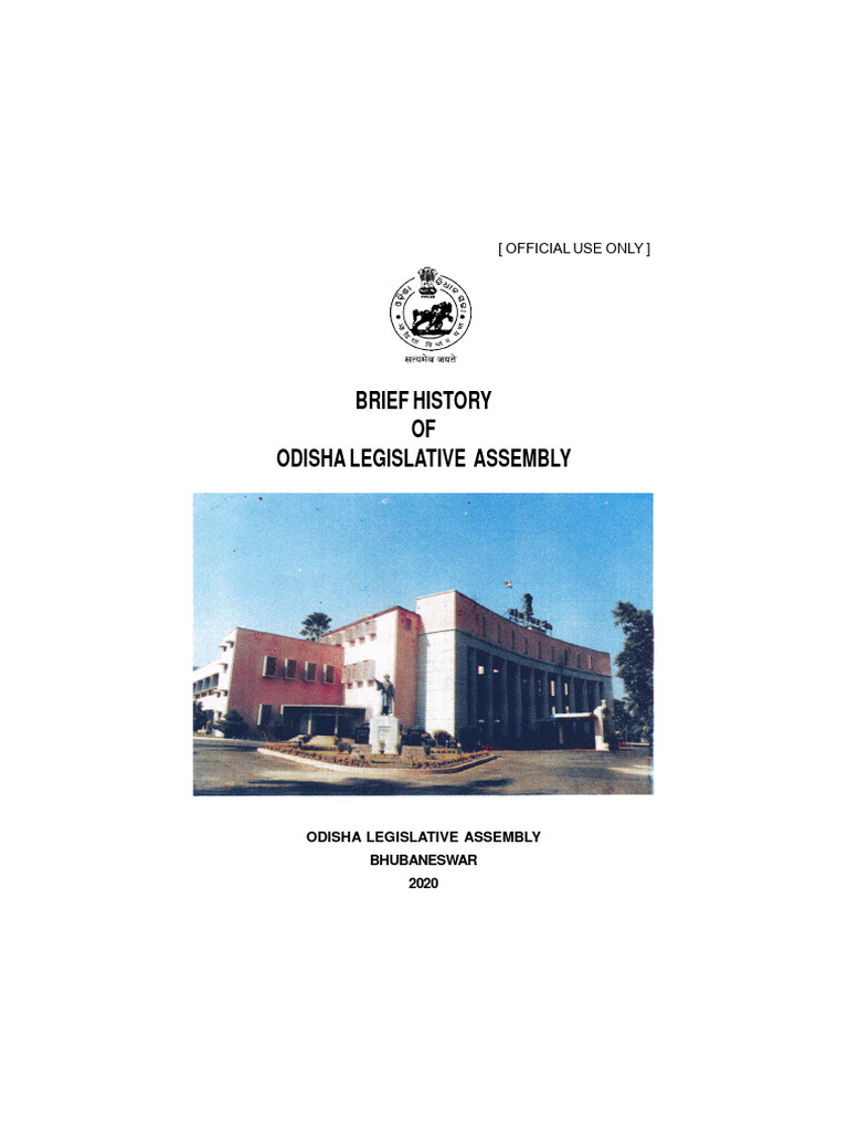 Brief History OF Odisha Legislative Assembly: (Official Use Only) | PDF ...