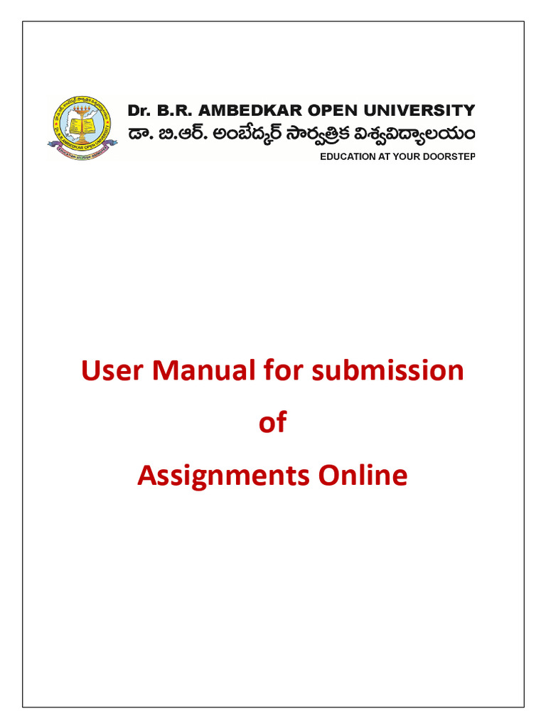 BRAOU Assignment UserGuide PDF | PDF | Password | Computing