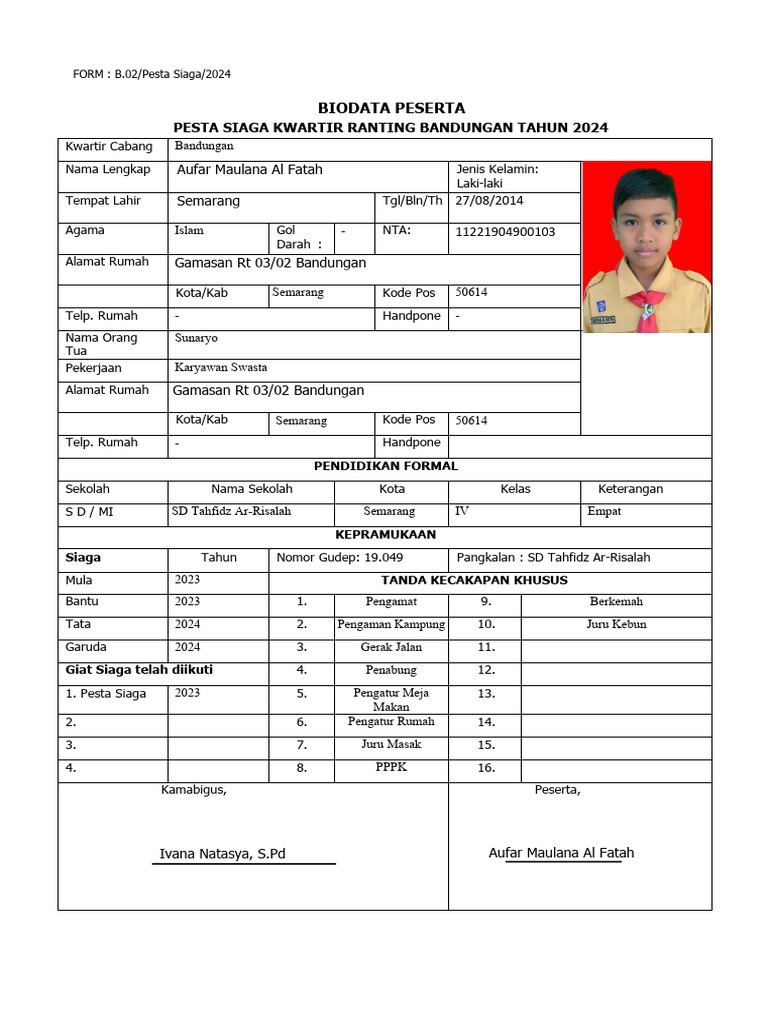 Biodata Peserta-1 | PDF