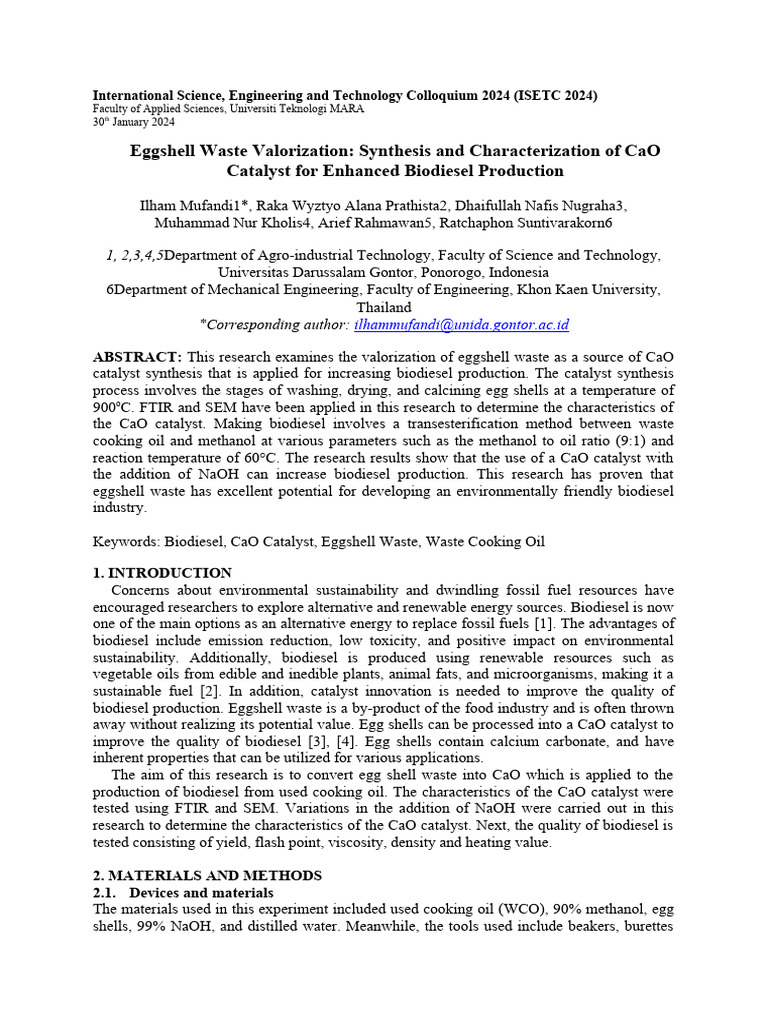 Extended_Abstract_Ilham Mufandi_Synthesis and characterization of CaO Catalyst | Download Free ...