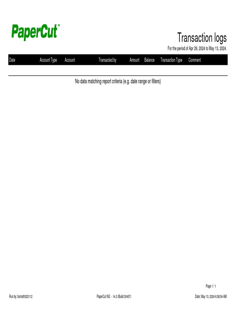 Transaction Logs | PDF