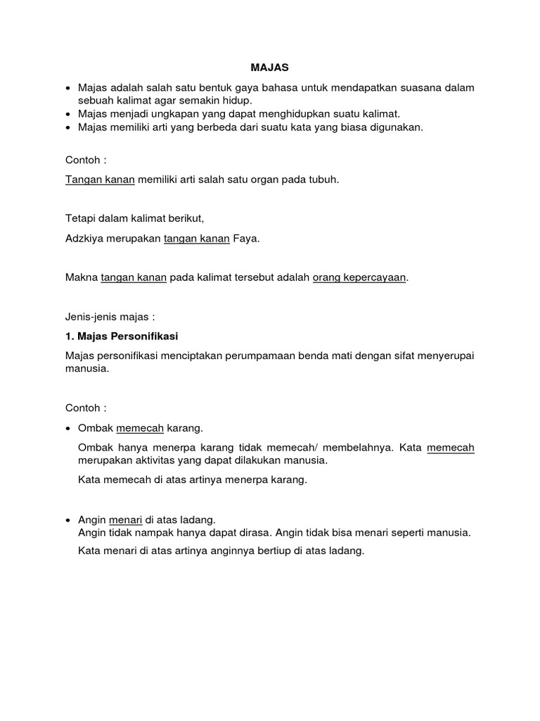 Majas Personifikasi Dan Majas Metafora | PDF | Puisi | Fiksi Umum