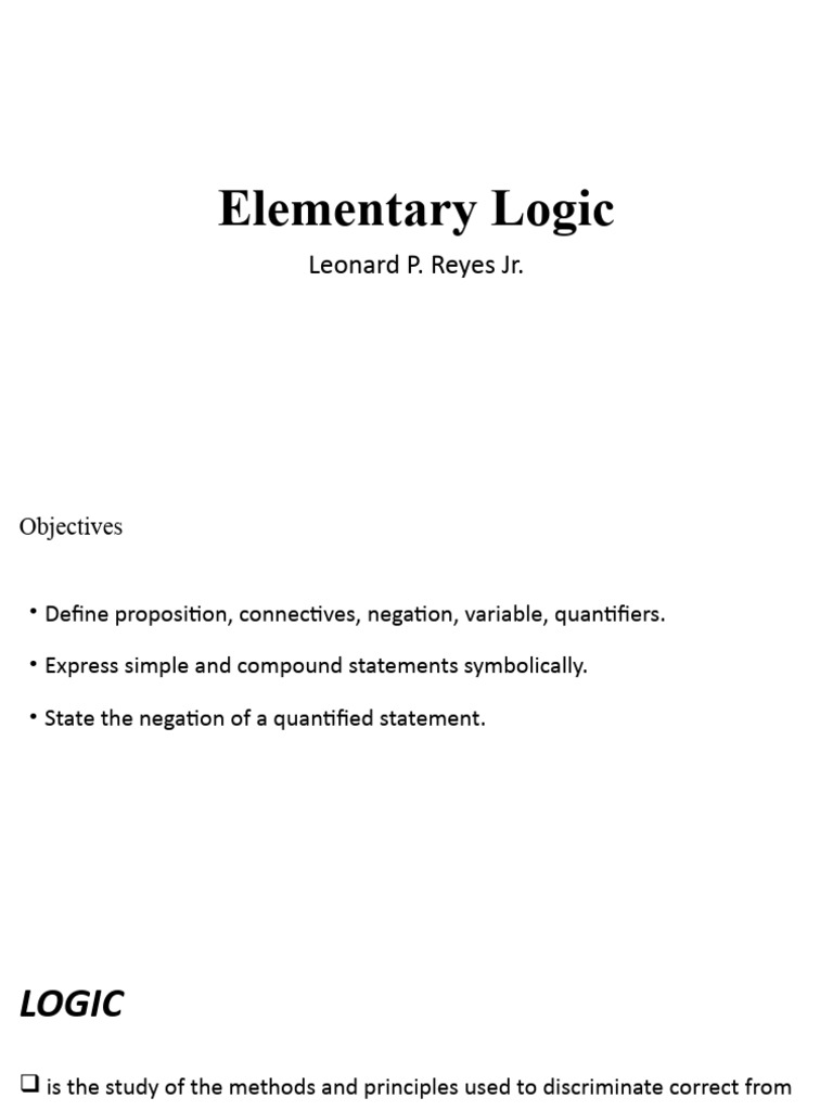 Gec 104 - Lesson6 New | PDF | Logic | Proposition