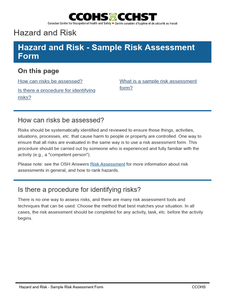 Sample Risk | PDF | Risk | Risk Assessment