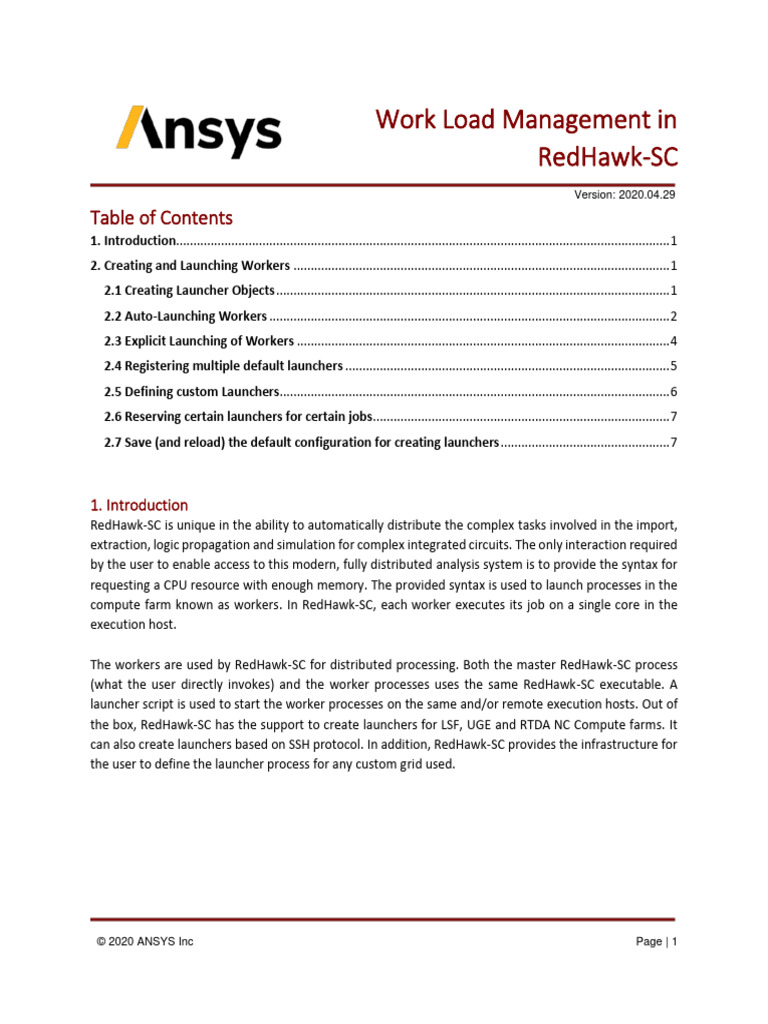 AppNote_Work_Load_Management_in_RedHawk-SC | Download Free PDF | Process (Computing) | Regular ...