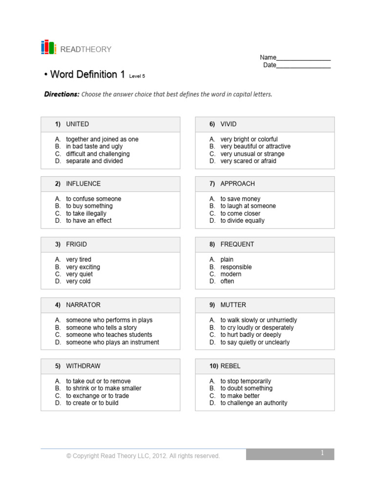 Word Definitions | PDF