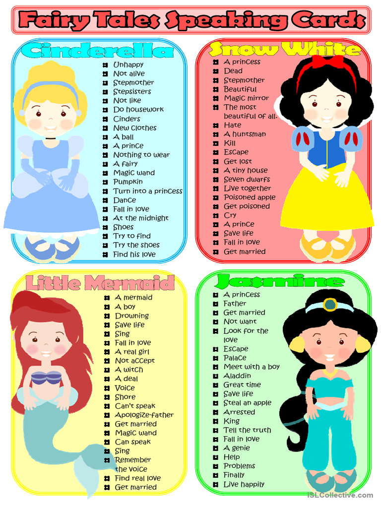 Fairy Tales Speaking Cards | PDF | Snow White | Folklore