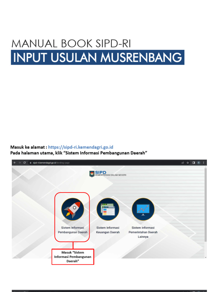 Panduan Input Usulan Musrenbang - SIPD-RI | PDF