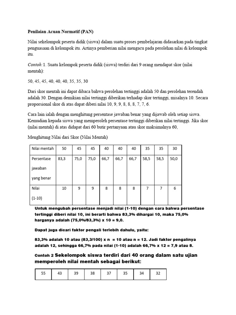 Penilaian Acuan Normatif | PDF