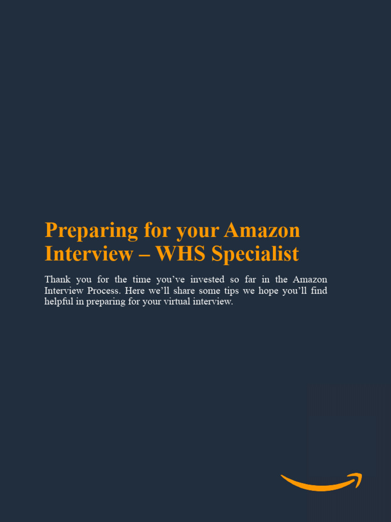 WHS Specialist - Amazon Interview Prep Packet | PDF | Safety ...