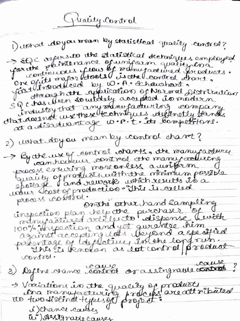 Quality Control Theory | PDF