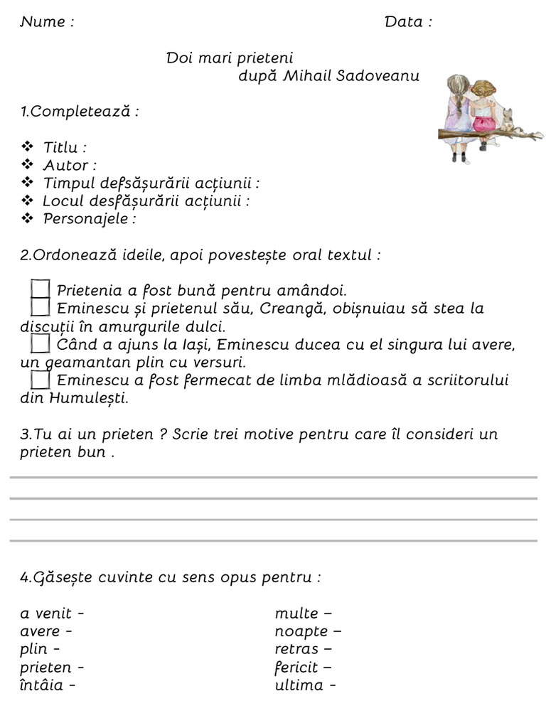 Prietenia lui Eminescu și Creangă | PDF