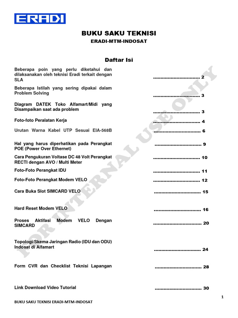 Buku Saku Teknisi Support Jaringan Eradi-MTM-Indosat | PDF | Komputer