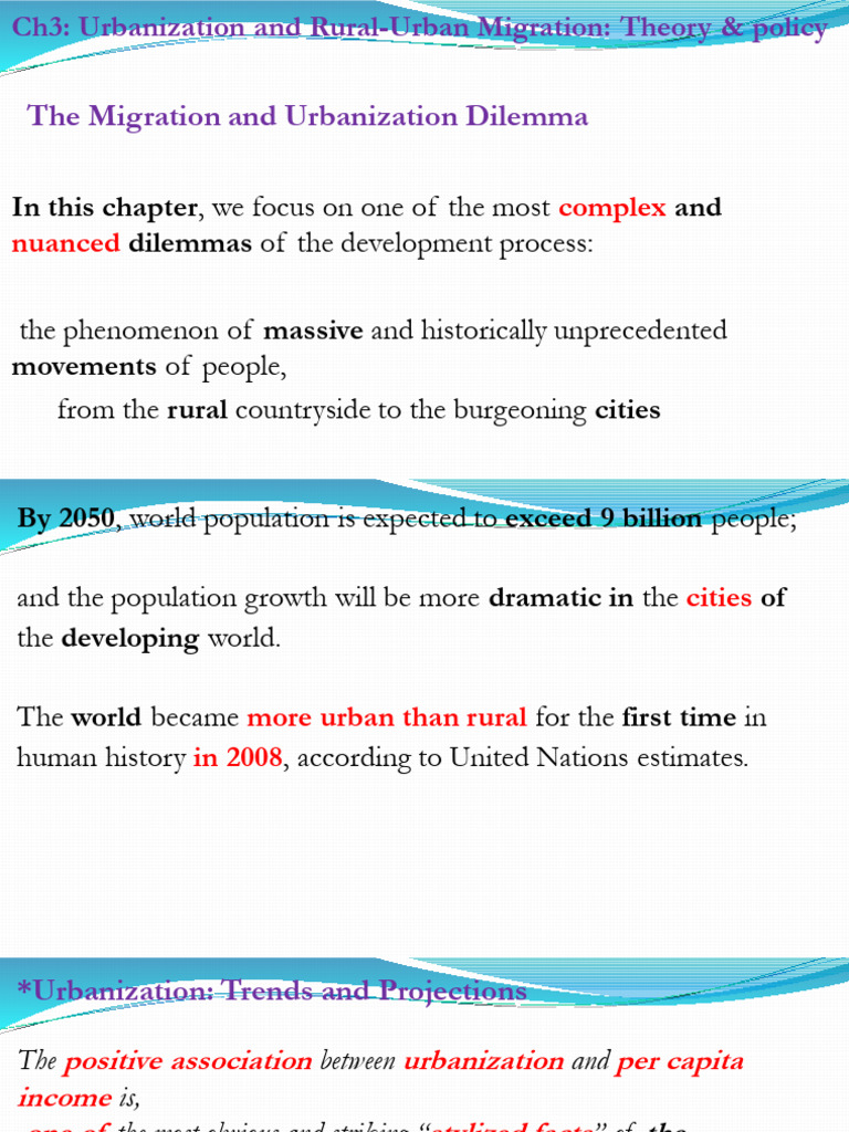 Devt Econ II PPt 3.1. | PDF | Labour Economics | Urbanization