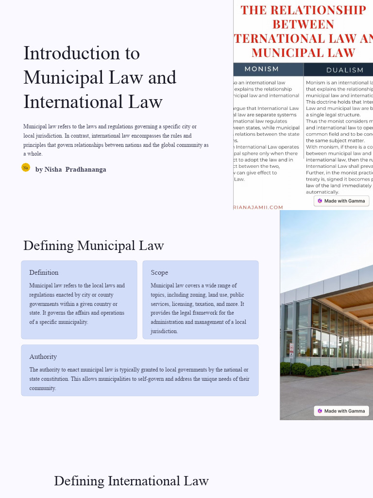 Municipal vs. International Law | PDF | International Law | Treaty