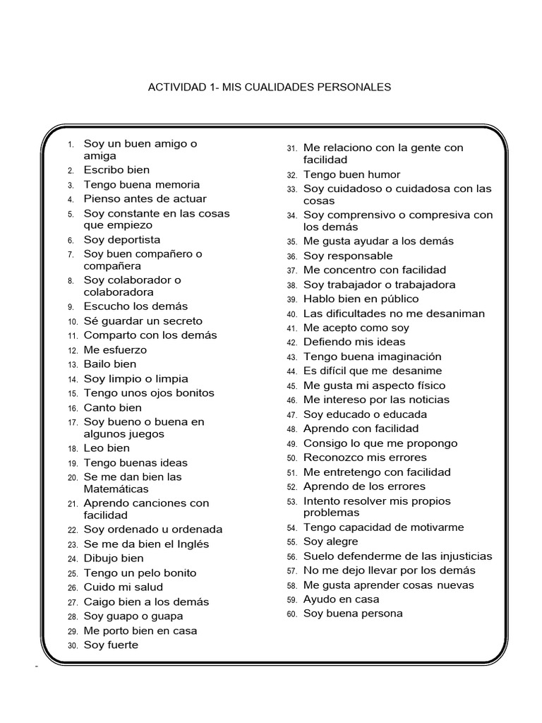 1-Mis cualidades personales | PDF