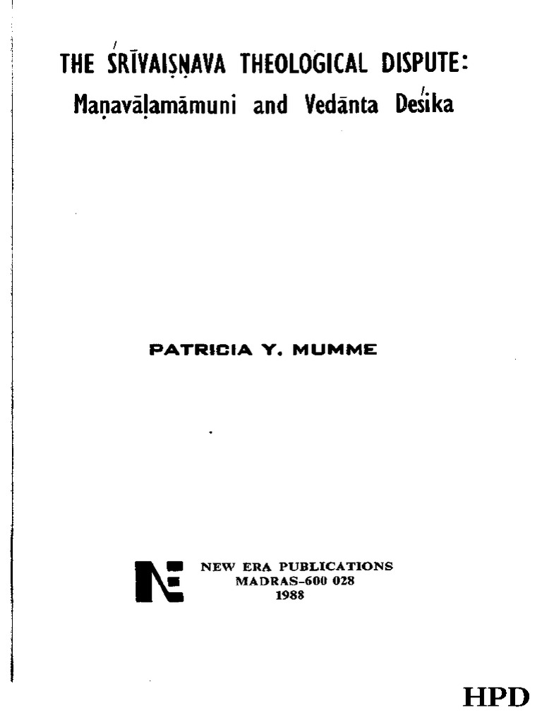 Sri Vaishnava Theological Dispute - Patricia Mumme-Compressed | PDF
