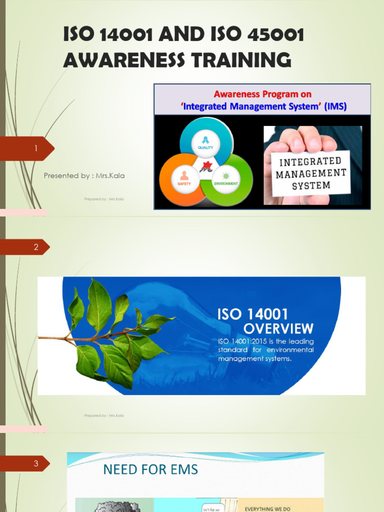 ISO 14001 & 45001 Awareness Training | PDF | Risk | Occupational Safety ...