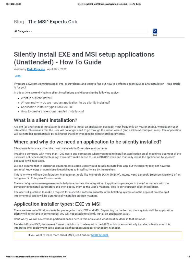 Silently Install EXE and MSI Setup Applications (Unattended) - How To Guide | PDF | Installation ...