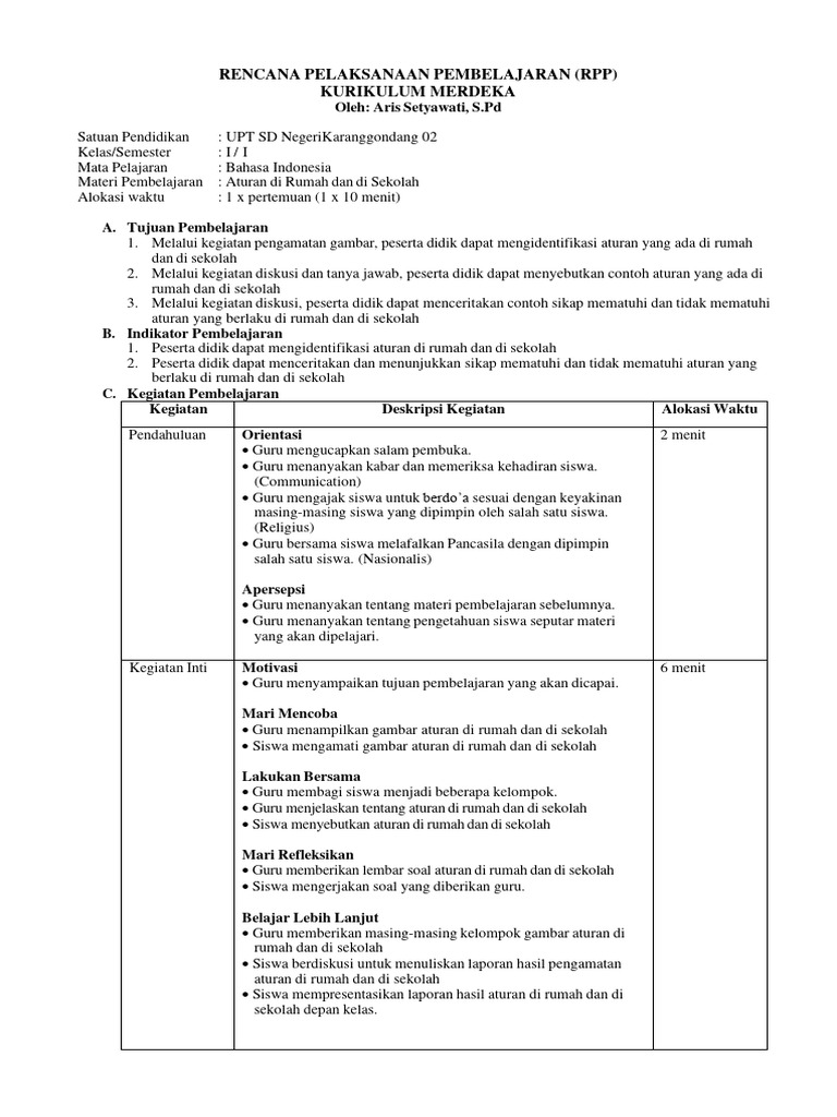 Contoh RPP Kumer | PDF